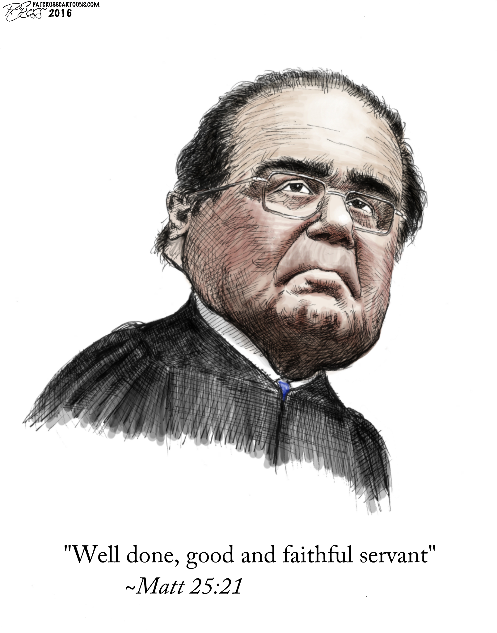 Rest In Peace Justice Scalia | Pat Cross Cartoons